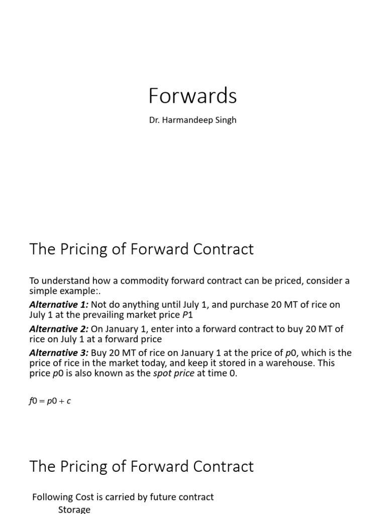 Pricing and Hedging Forward Contracts | PDF | Futures Contract | Hedge ...