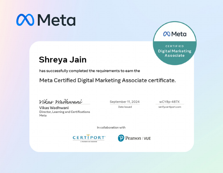 Meta Certified Digital Marketing Associate | PDF