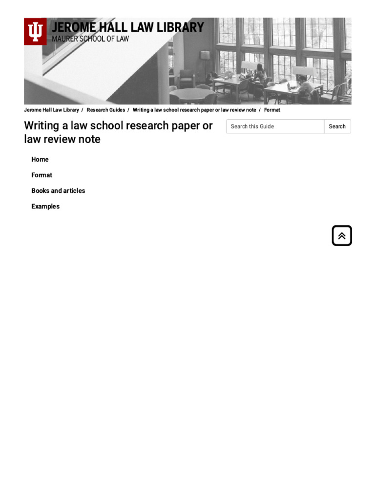 Format - Writing A Law School Research Paper or Law Review Note ...