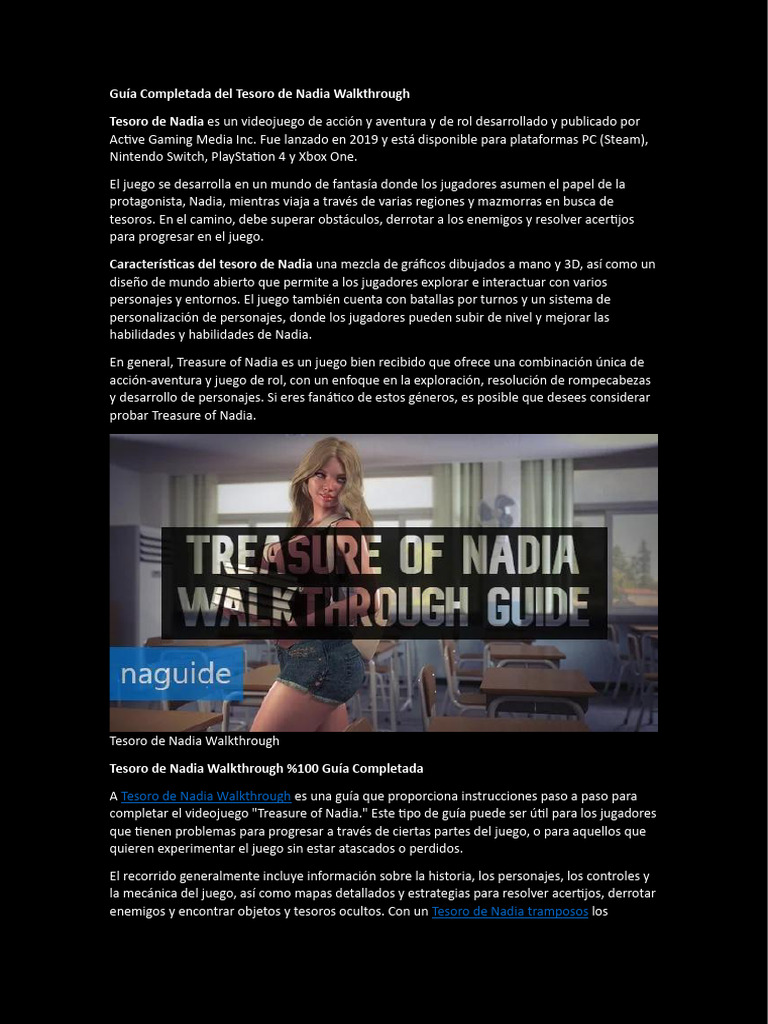Guía Completada de Treasure of Nadia | PDF | Videojuegos