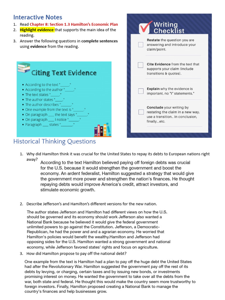 Hamilton's Economic Plan Explained | PDF