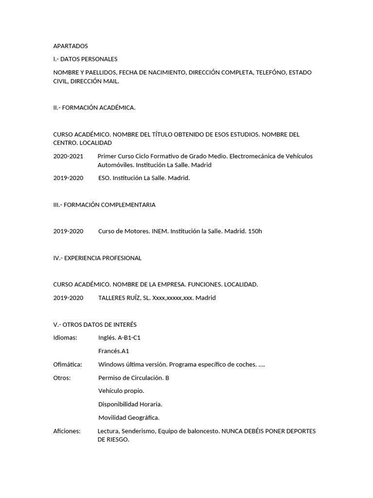 Comparto 'EXPLICACIÓN CV 20-21' Con Usted | PDF