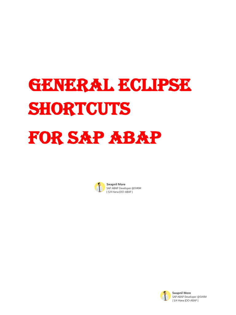 Shortcut For Sap Abap | PDF