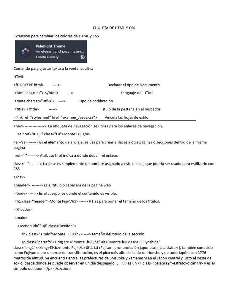 Chuleta de HTML y CSS | PDF | HTML | ciberespacio