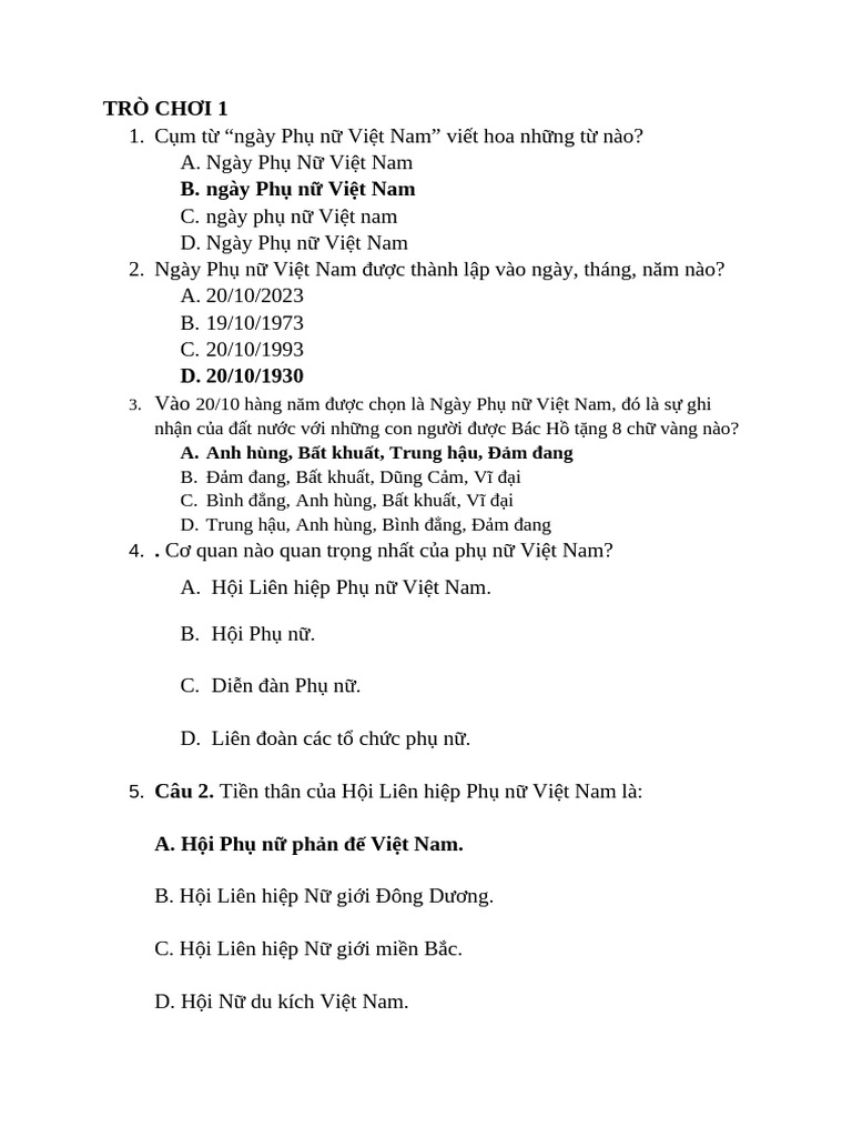 Trò Chơi 1 Mini Game | PDF