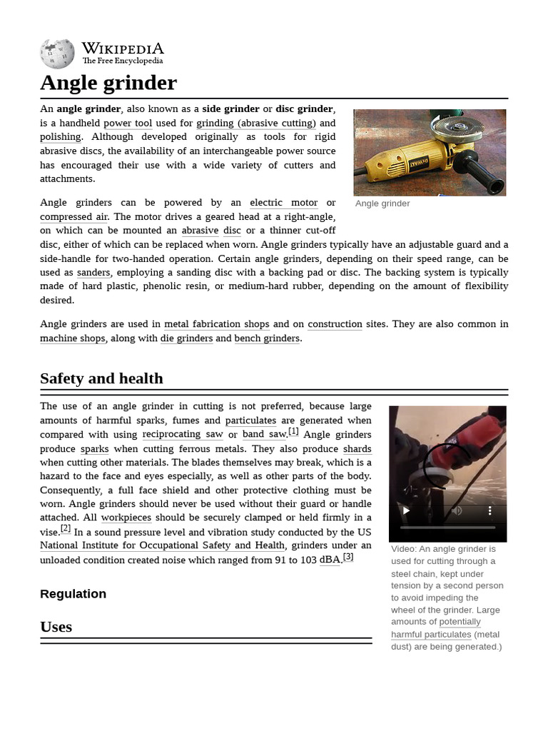 Angle_grinder | PDF | Industrial Processes | Metalworking