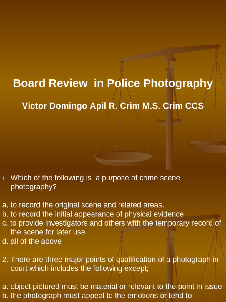 Board Review in Police Phoyo | PDF | Camera | Film Speed