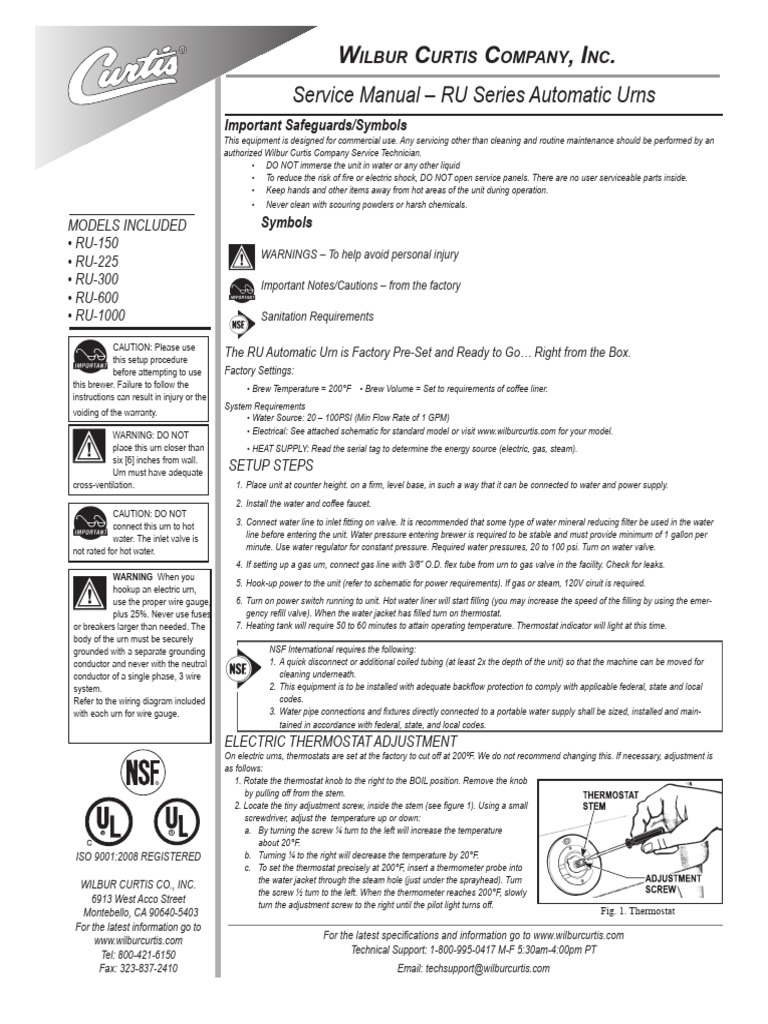F-1950-S 2011 Service Manual RU Gas Parts | PDF | Thermostat | Thermocouple