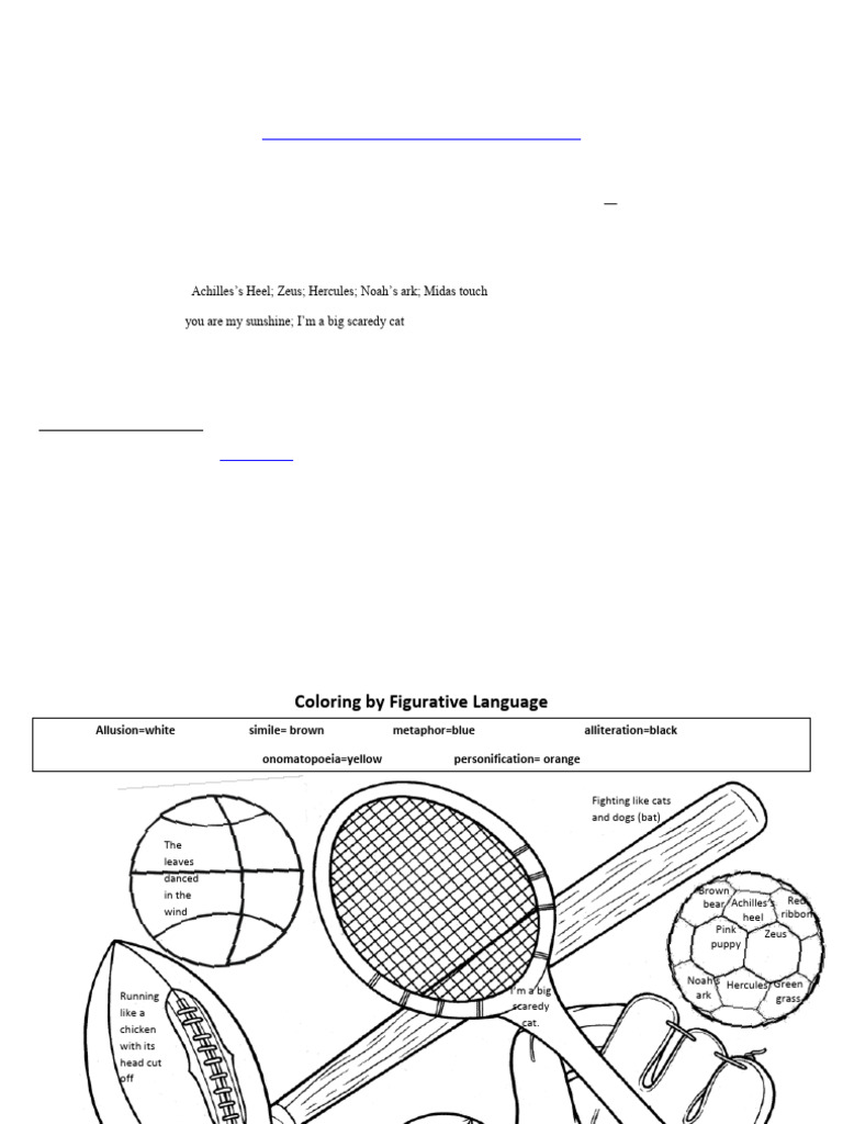 Figurative Language Color by Number | PDF | Linguistics