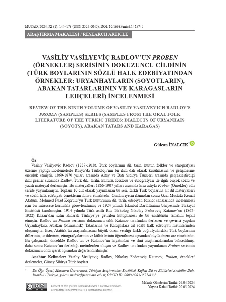 Vasi̇li̇y Vasi̇lyevi̇ç Radlovun Proben | PDF