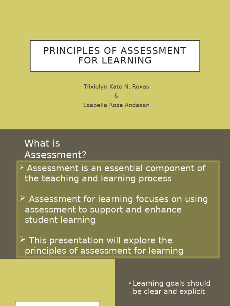 Principles-of-Assessment-for-LearningProf-Ed10 | PDF | Educational ...