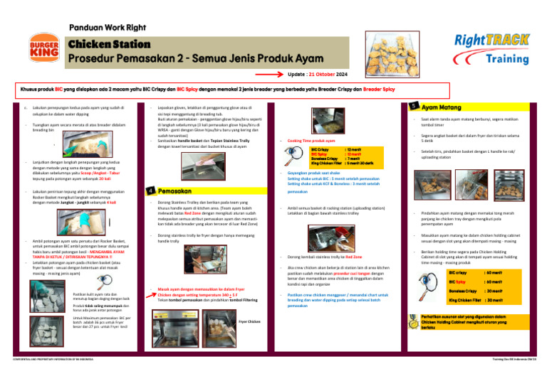 RTT - WORK RIGHT GUIDE - CHICKEN COOKING 2 - Update 211024 | PDF