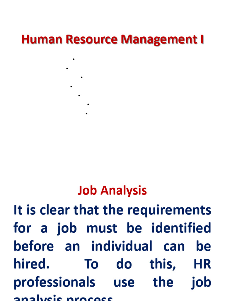 Human Resource Management I - Job Analysis | PDF | Employment ...