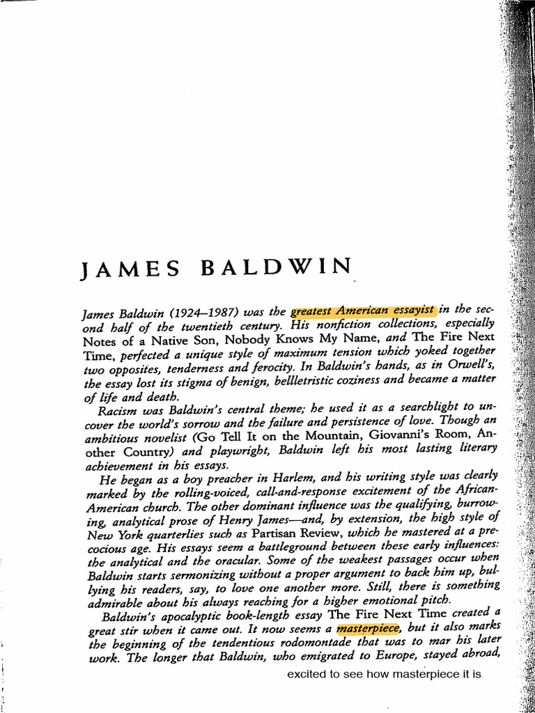 Notes of a native son - baldwin part 2 | PDF