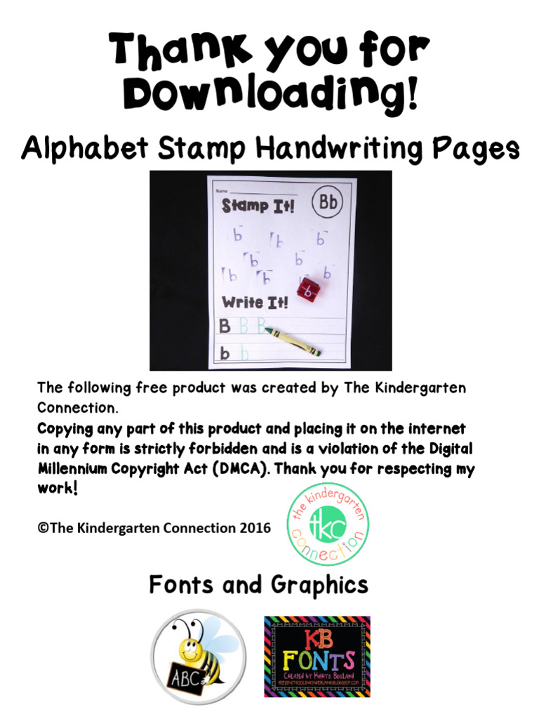 Alphabet Stamp Handwriting Printables | PDF