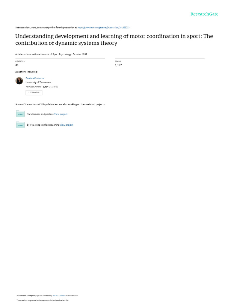 Understanding Development and Learning of Motor Coordination in Sport - The Contribution of ...