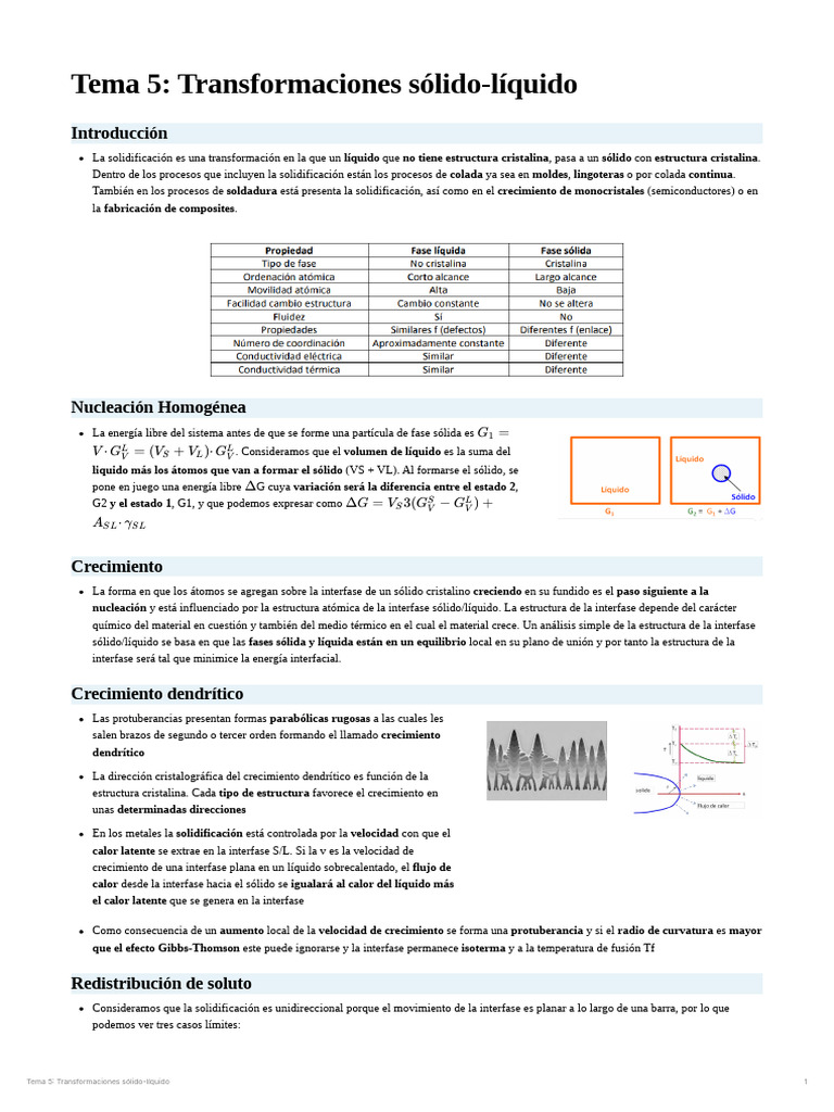 Tema 5 Transformaciones sólido-líquido | PDF | Congelación | Líquidos
