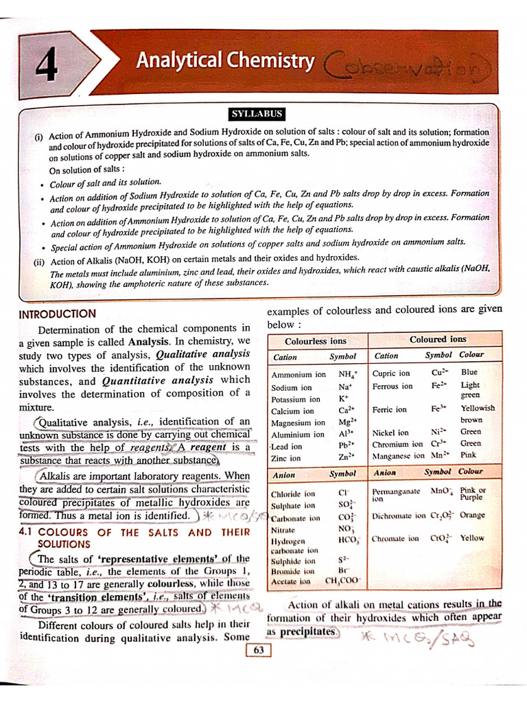 Analytical Chemistry-Important Marking | PDF