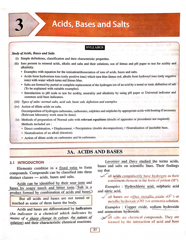 Acid bases salt- imp marking | PDF