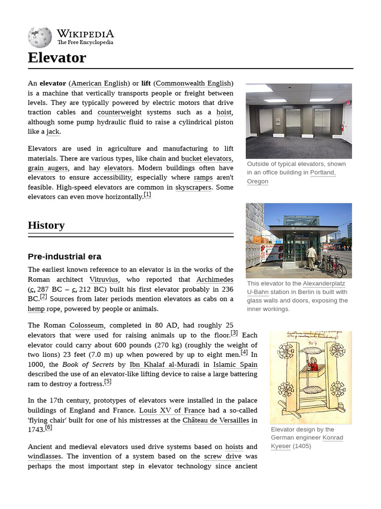 Elevator | PDF | Elevator | Electric Motor