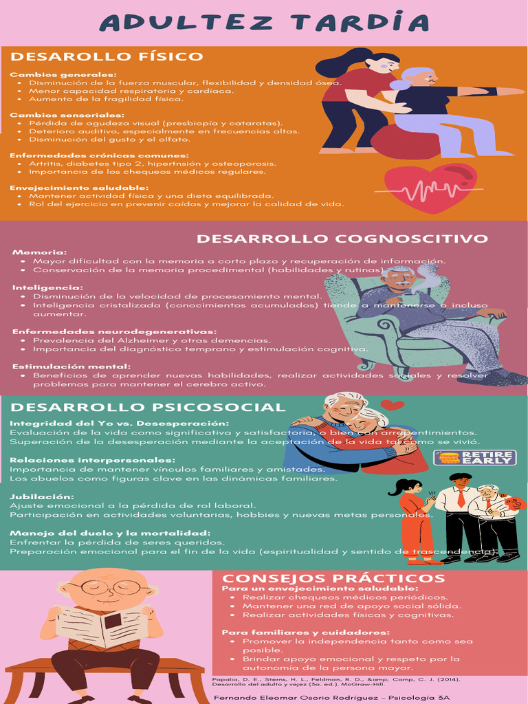 Infografía Desarollo Adultez Tardía | PDF | Adultos | Sicología