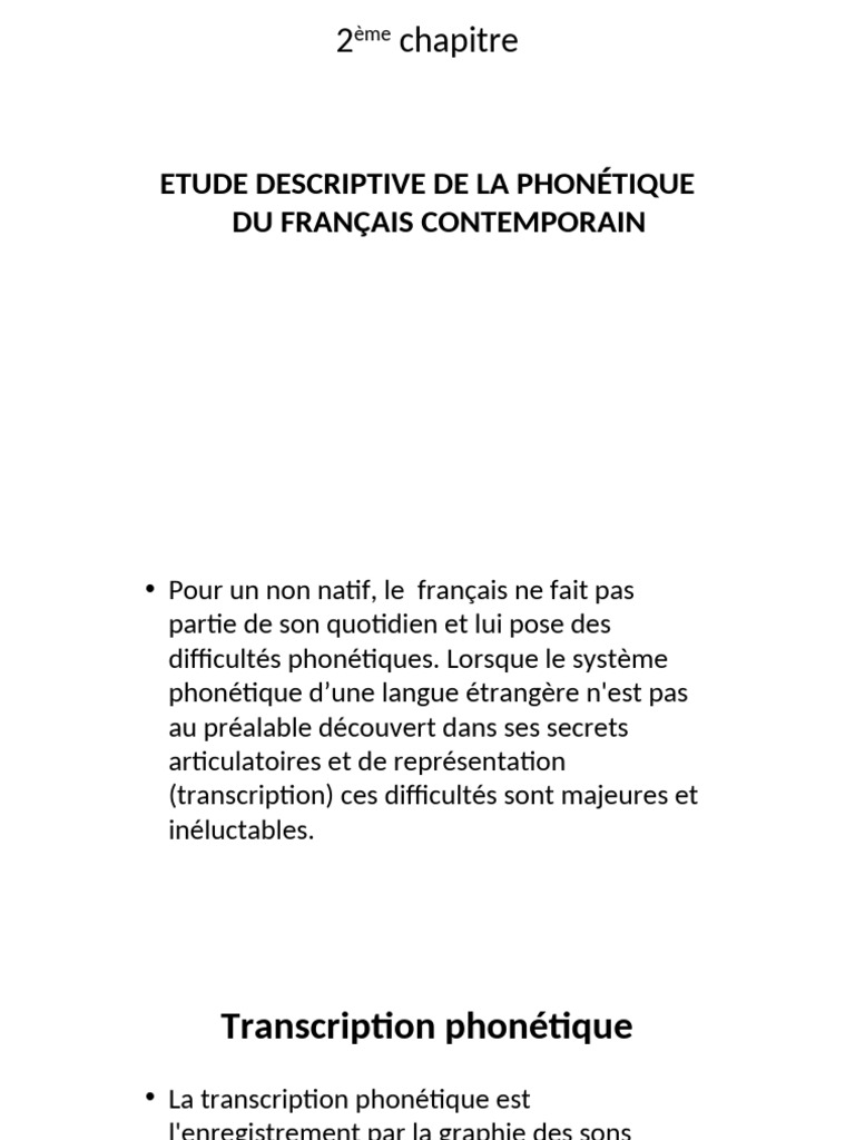 Phonétique et API du français contemporain | PDF