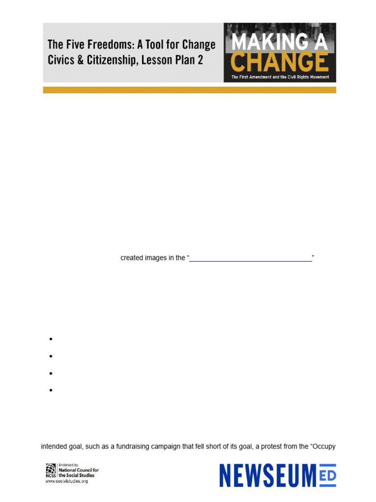 First Amendment Action Plan for Students | PDF | First Amendment To The ...