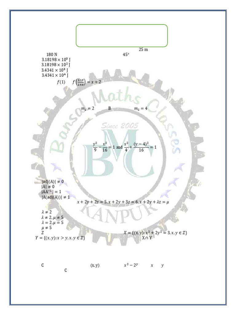 NIMCET -2024 | PDF | Set (Mathematics) | Mathematics