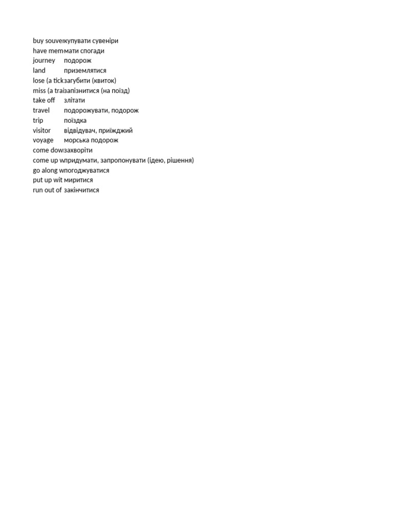 Travel collocations | PDF