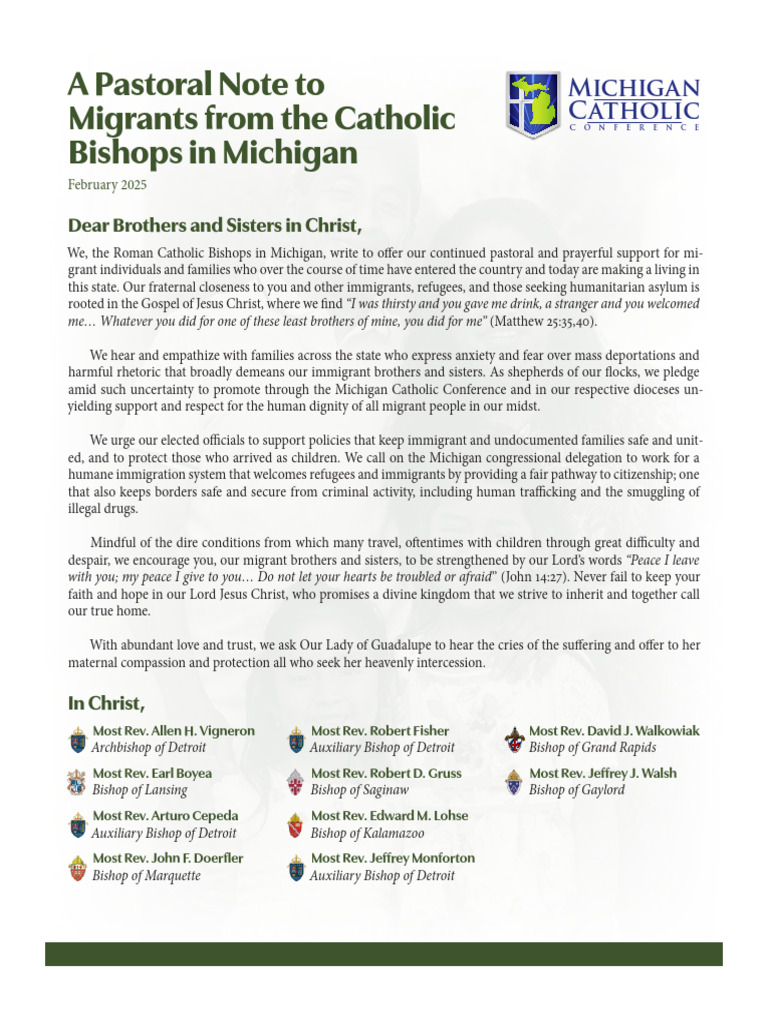 A Pastoral Note to Migrants | PDF