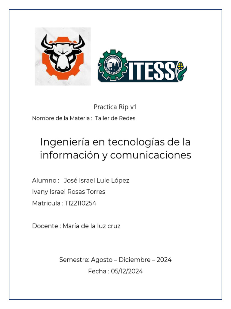 Configuración RIP v1 en Packet Tracer | PDF