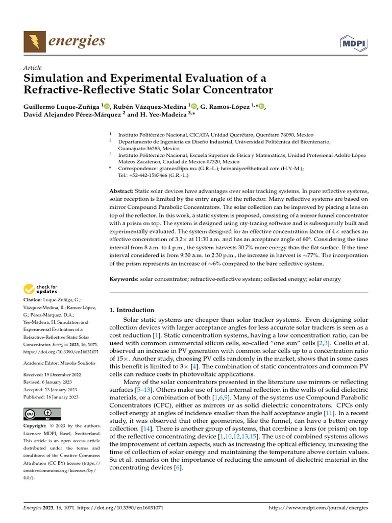 Simulation and Experimental Evaluation of A Refractive-Reflective ...