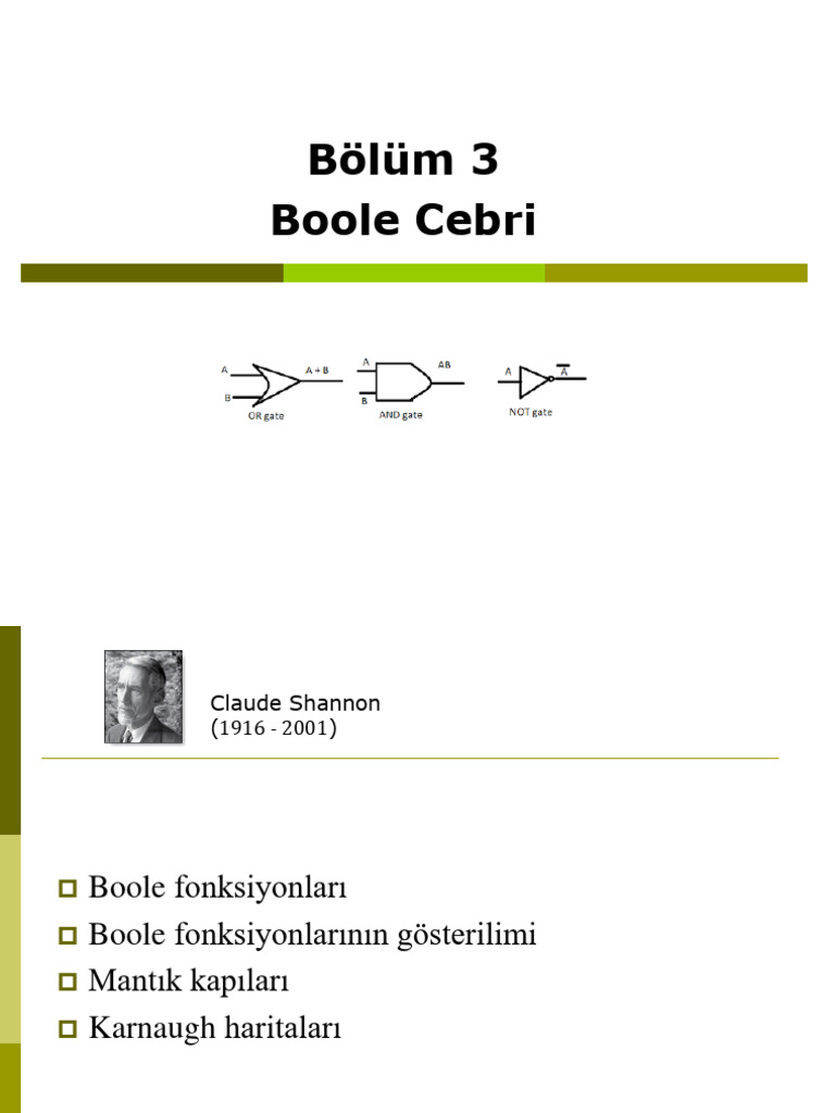 Ayrık Matematik-Bölüm 3-Boole Cebri | PDF