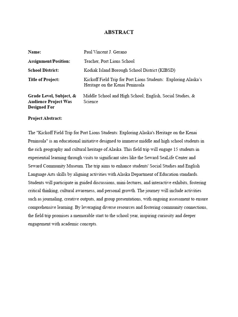 Abstract - Final Project - Paul Vincent Gerano | PDF
