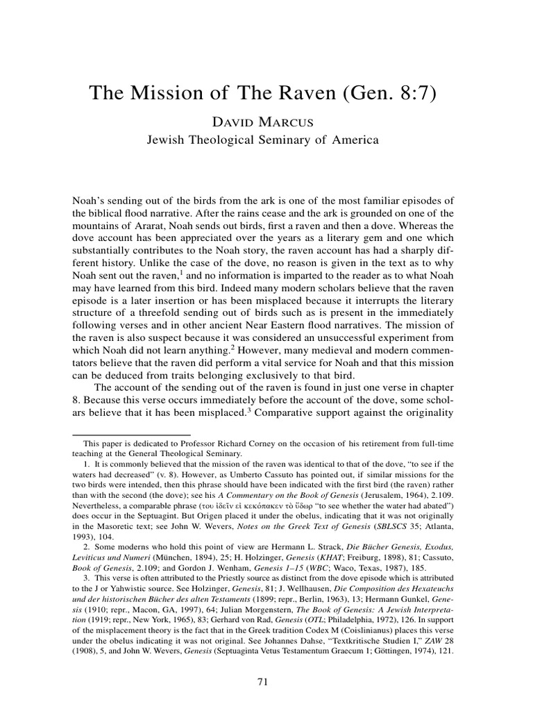 2443 The Mission of The Raven Gen 8 7 | PDF | Genesis Flood Narrative ...
