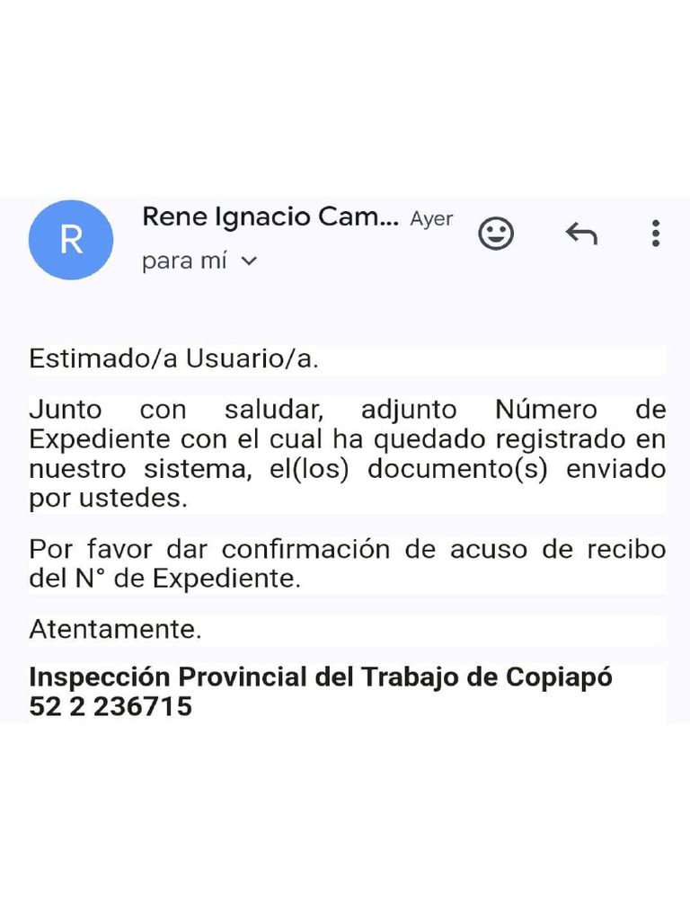 recepcion reglamento interno inspeccion del trabajo (1) | PDF