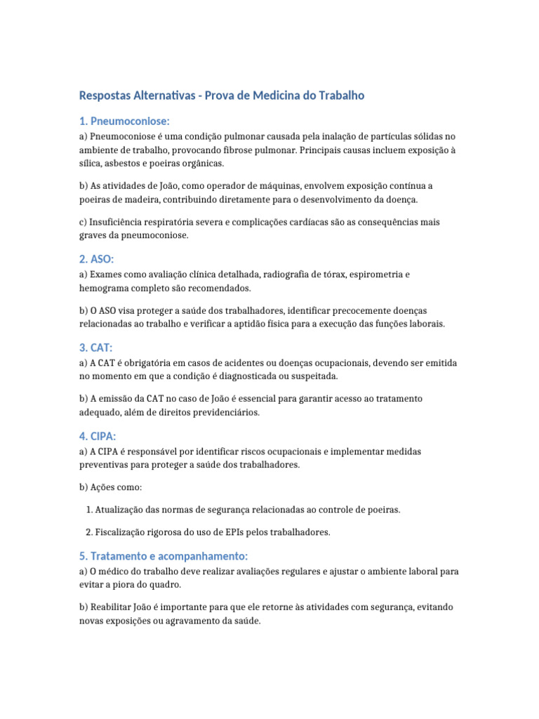 Pneumoconiose e Saúde no Trabalho | PDF | Especialidades médicas ...