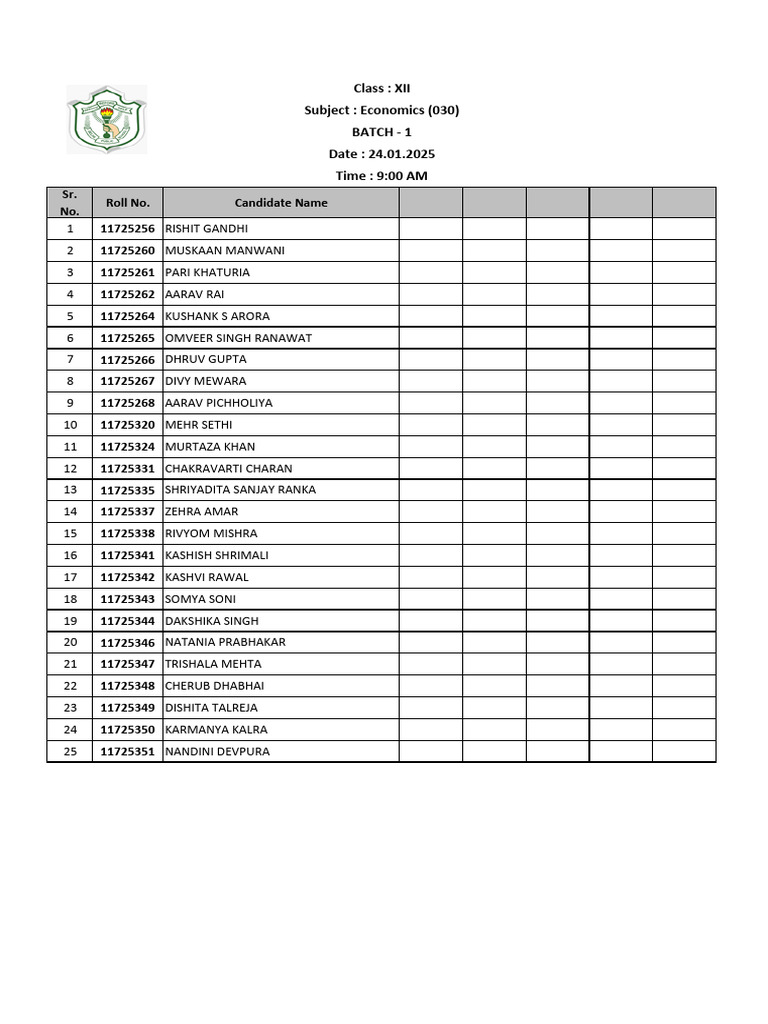 Class XII - Economics (030) Batch -1 | PDF