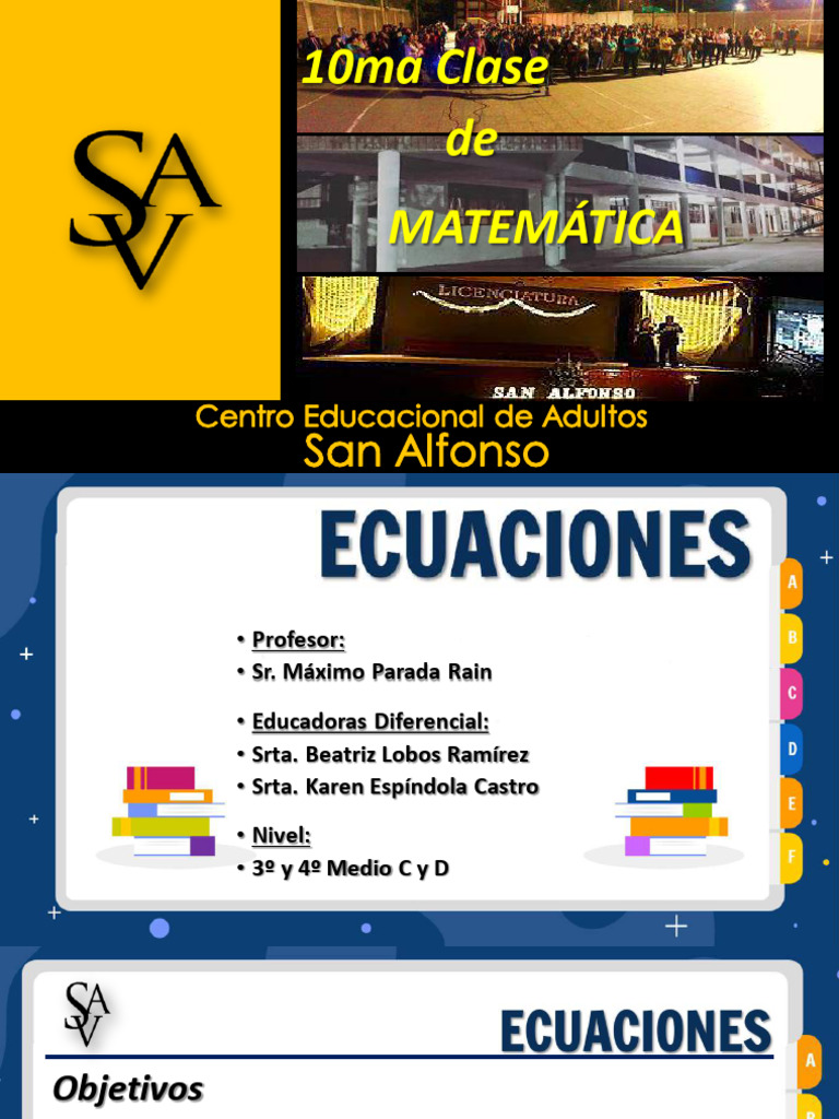 10a-Clase-Ecuaciones-Cuadraticas-1-4oCyD | PDF | Ecuaciones | Análisis matemático