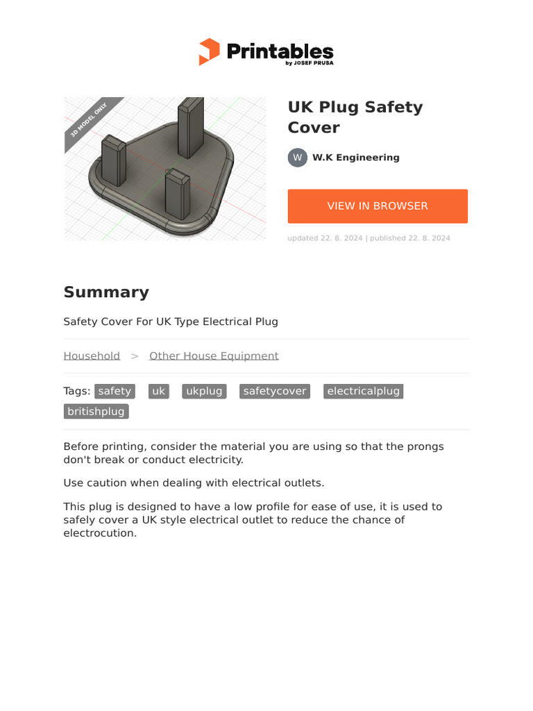 Uk Plug Safety Cover | PDF