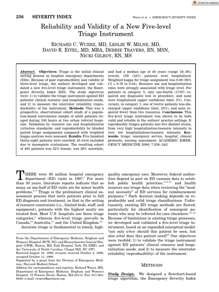 C - Academic Emergency Medicine - 2008 - Wuerz - Reliability and ...