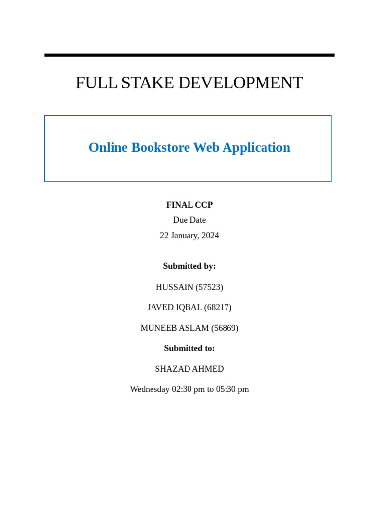 FULL STAKE DEVELOPMENT (ccp) | PDF | Usability | Databases