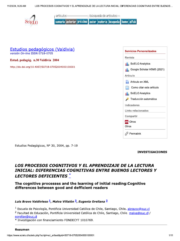 Los Procesos Cognitivos Y El Aprendizaje Pdf