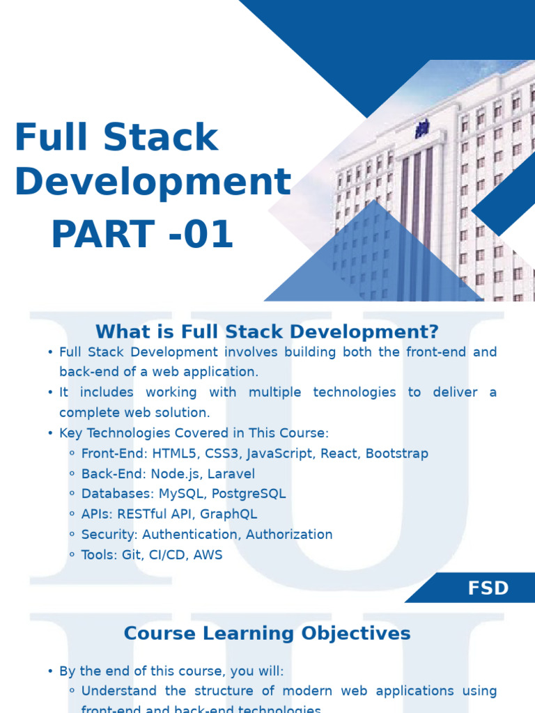 1 - Introduction To Full Stack Development | PDF | Bootstrap (Front End Framework) | Java Script