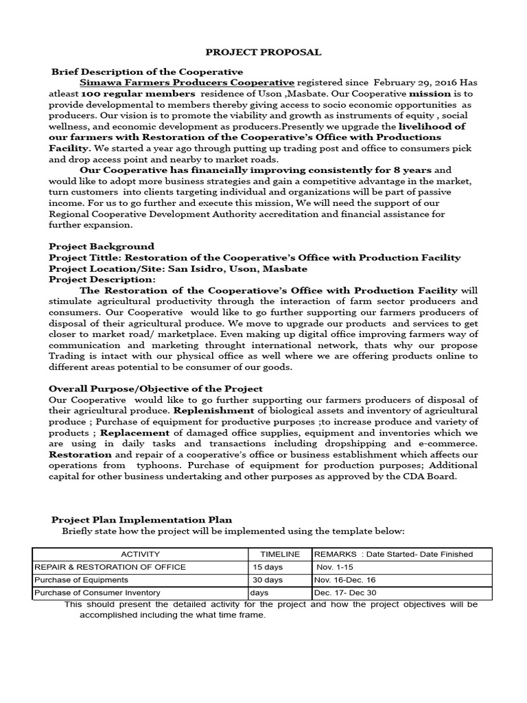 Cooperative Office Restoration Proposal | PDF | Cooperative | Economies