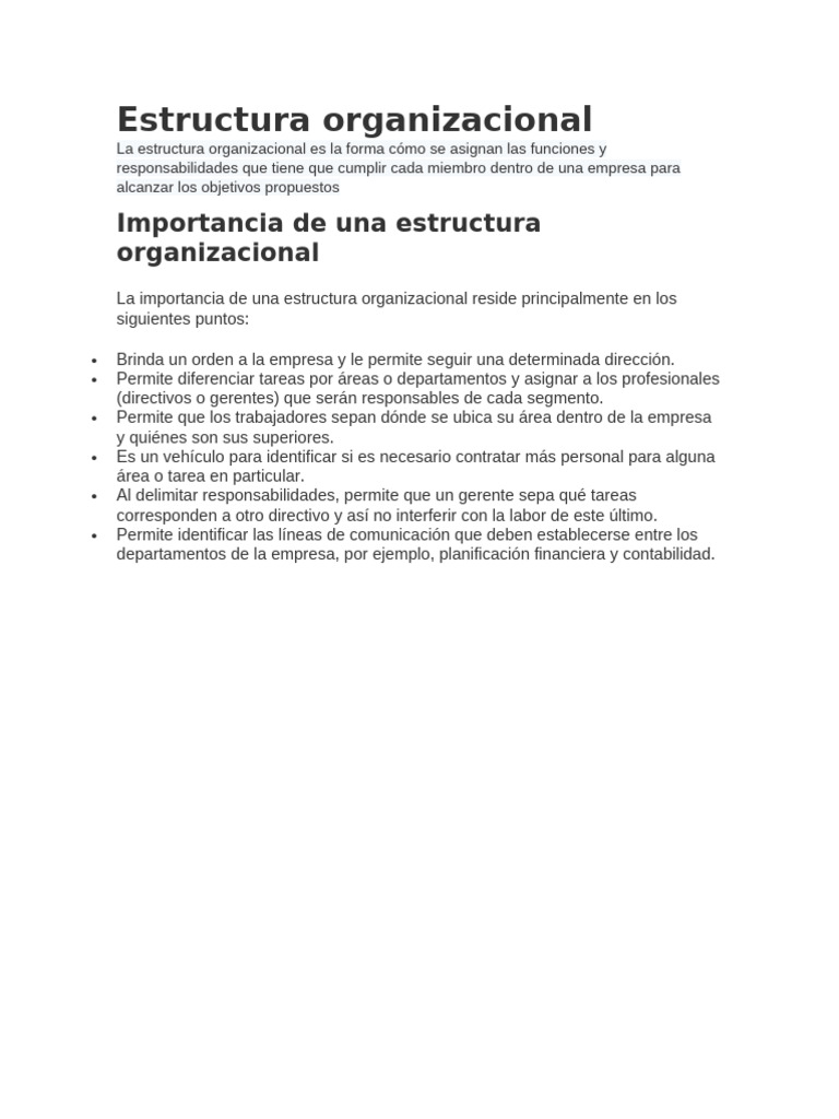Act 2 Rh Estructura Organizacional | PDF