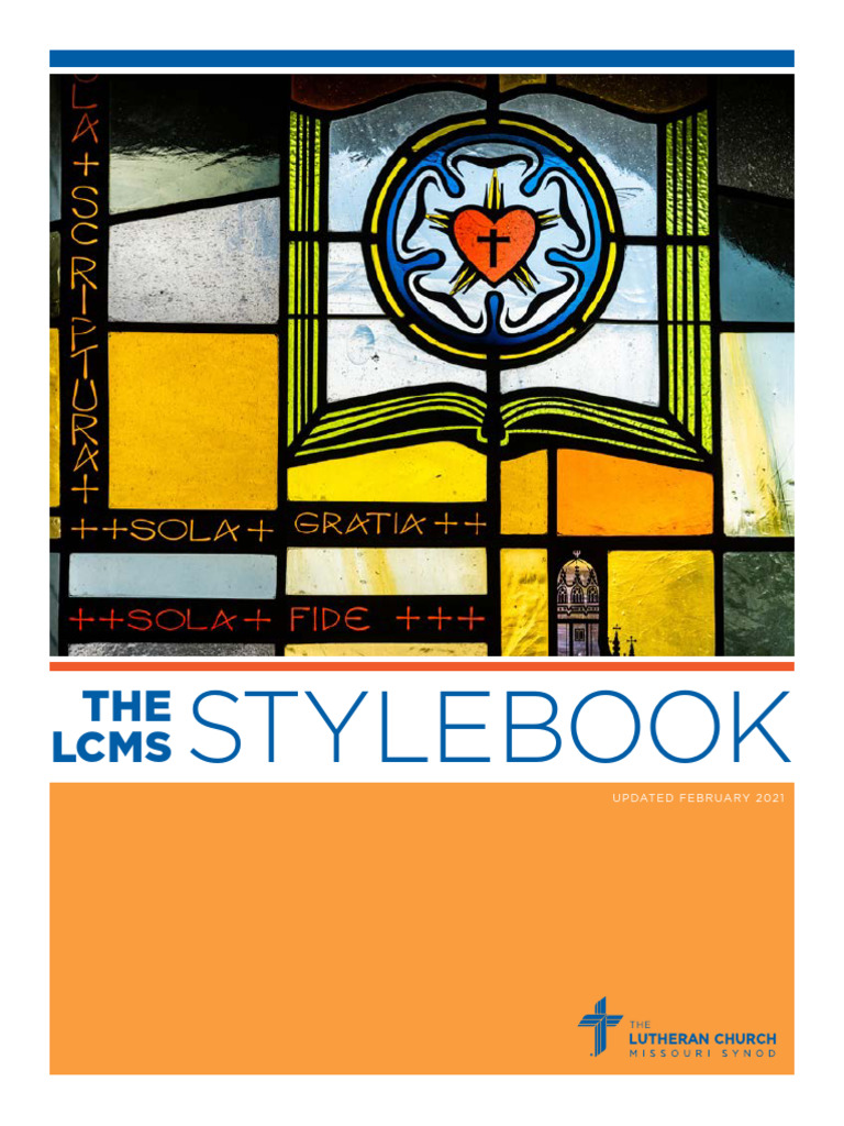 LCMS Official Stylebook | PDF | Lutheranism | Creed