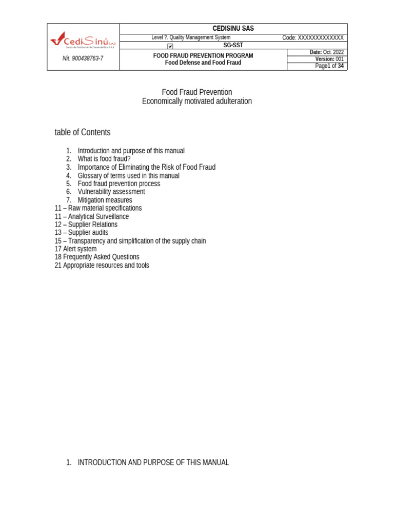 Food Fraud Prevention (1) | PDF | Foodborne Illness | Meat