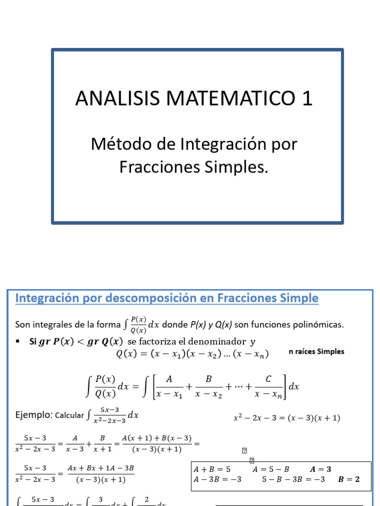 Fracciones Simples | PDF | Integral | Matemáticas