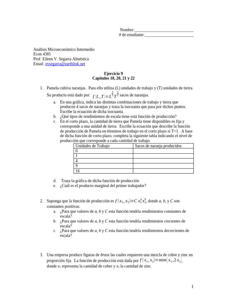 Ejercicio9 Ago24 | PDF | Producción y fabricación | Negocios económicos